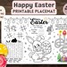 Easter Printable Placemat Kids, Easter Bunny Easter Egg Activity Sheet ...