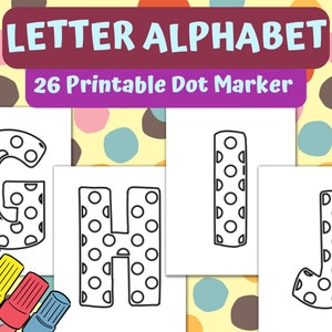 Alphabet Dot Marker Pages for Toddlers Kids, Dot to Dot Alphabet ...