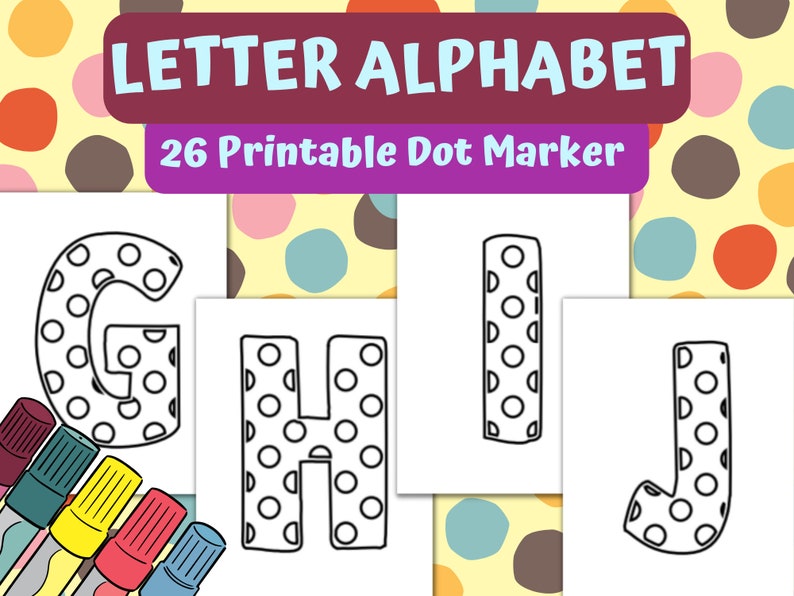 Alphabet Dot Marker Pages for Toddlers Kids, Dot to Dot Alphabet ...