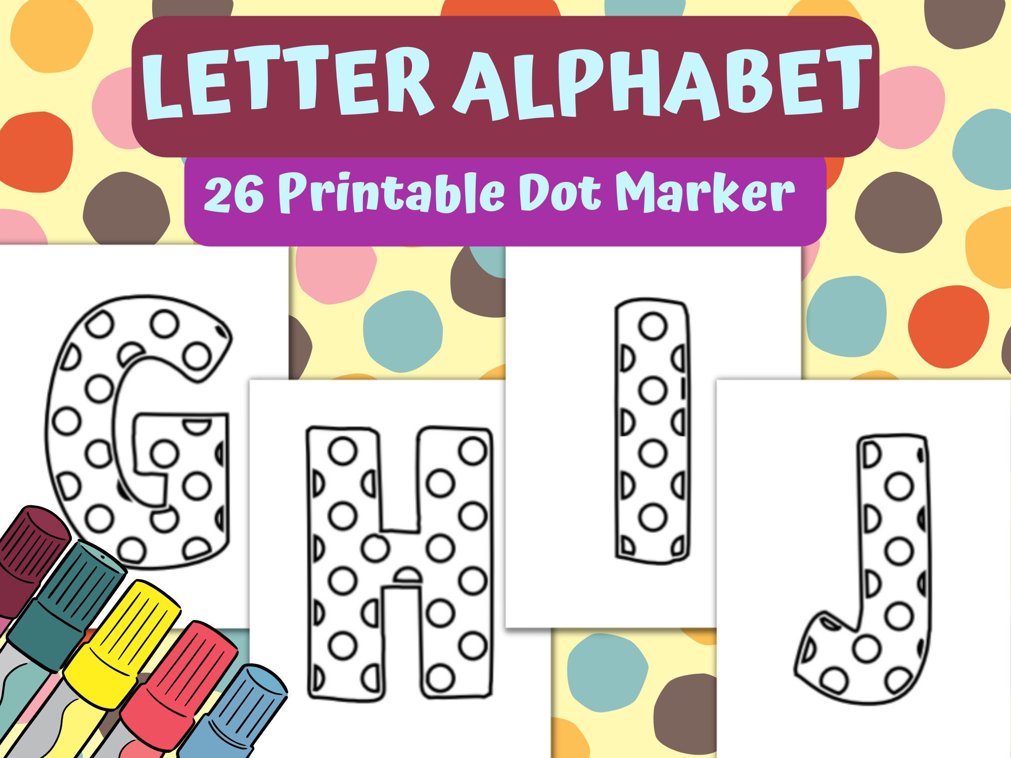 Alphabet Dot Marker Pages for Toddlers Kids, Dot to Dot Alphabet ...