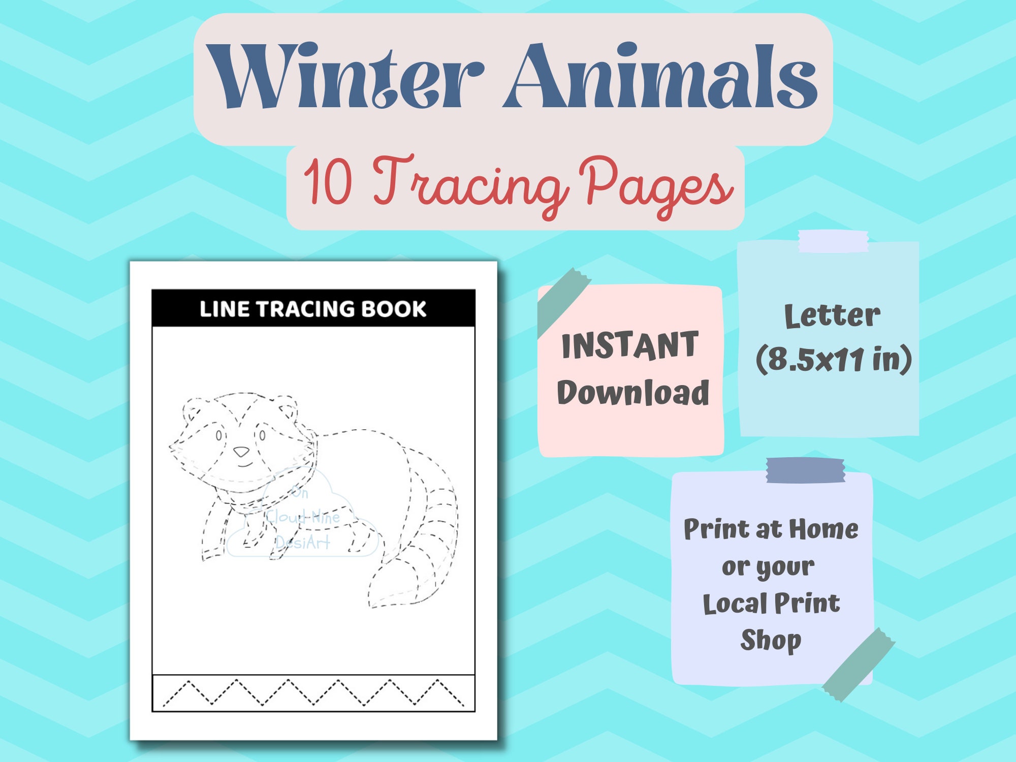 Winter Animal Line Tracing Pages, Animal Winter Homeschool Printable ...