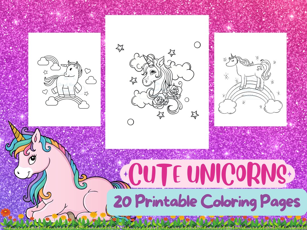 Unicorn Coloring Pages, Cute Unicorn Coloring Book for Girls, Unicorn ...
