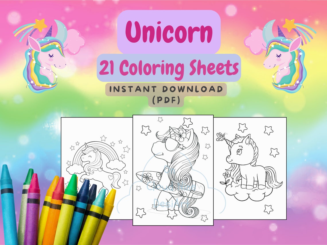 Unicorn Coloring Pages, Unicorn Coloring Book for Girls, Unicorn ...