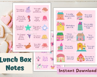 Lunch Box Notes Girls, Printable Lunchbox Notes Kids, Pink Minimalist ...