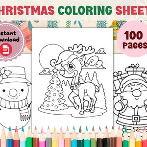 Printable Christmas Coloring Pages for Kids, Holiday Coloring Activity ...