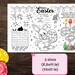 Easter Printable Placemat Kids, Easter Bunny Easter Egg Activity Sheet ...