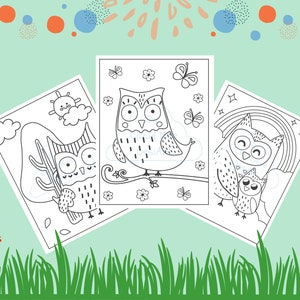 Cute Owl Coloring Pages for Kids, 21 Printable Activity Sheets (PDF ...