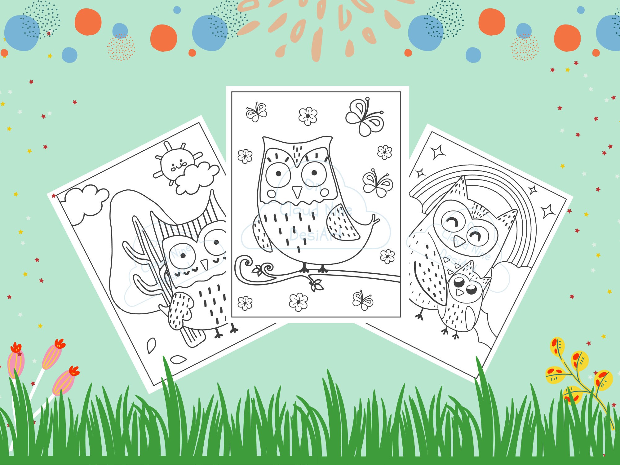 Cute Owl Coloring Pages for Kids, 21 Printable Activity Sheets (PDF ...