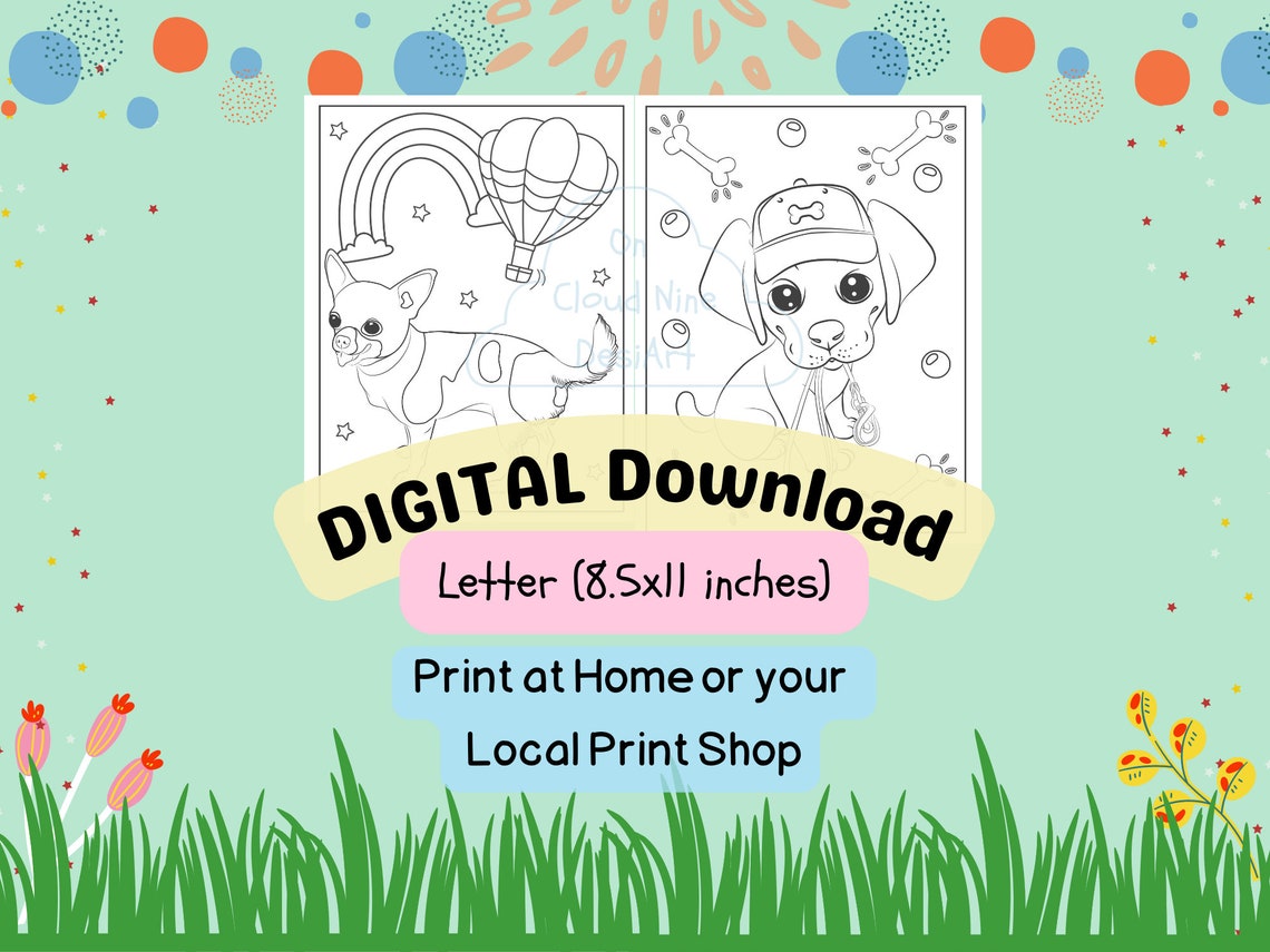 Puppy Coloring Pages, Cute Puppy Coloring Book for Kids, Doggies ...