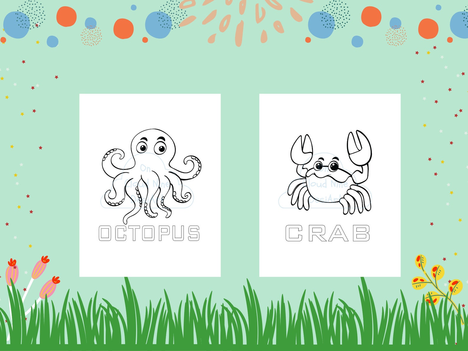 Sea Animals Coloring Pages, Under the Sea Animals Coloring Book for ...