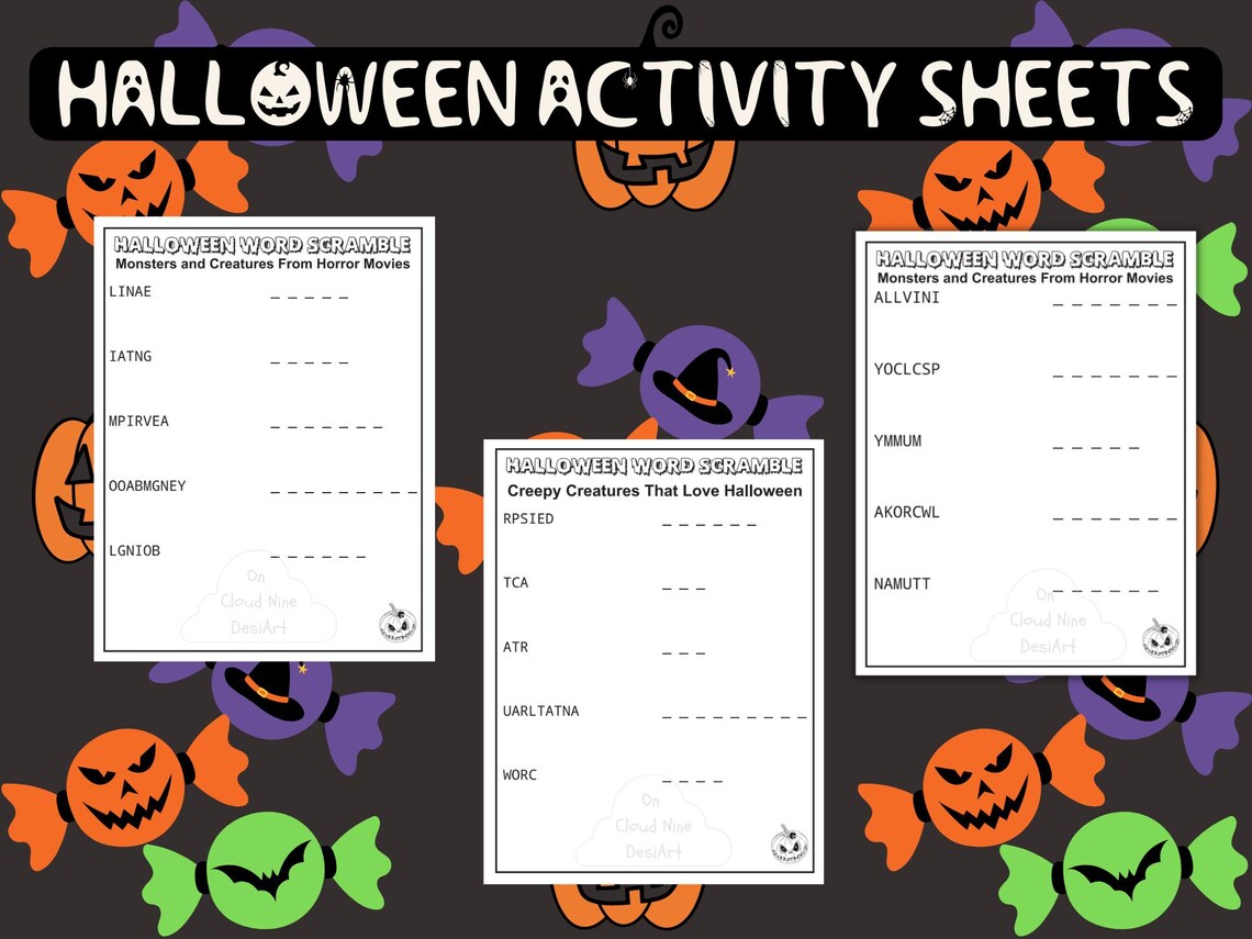 Halloween Activity Book Bundle, Printable Halloween Games for Kids ...