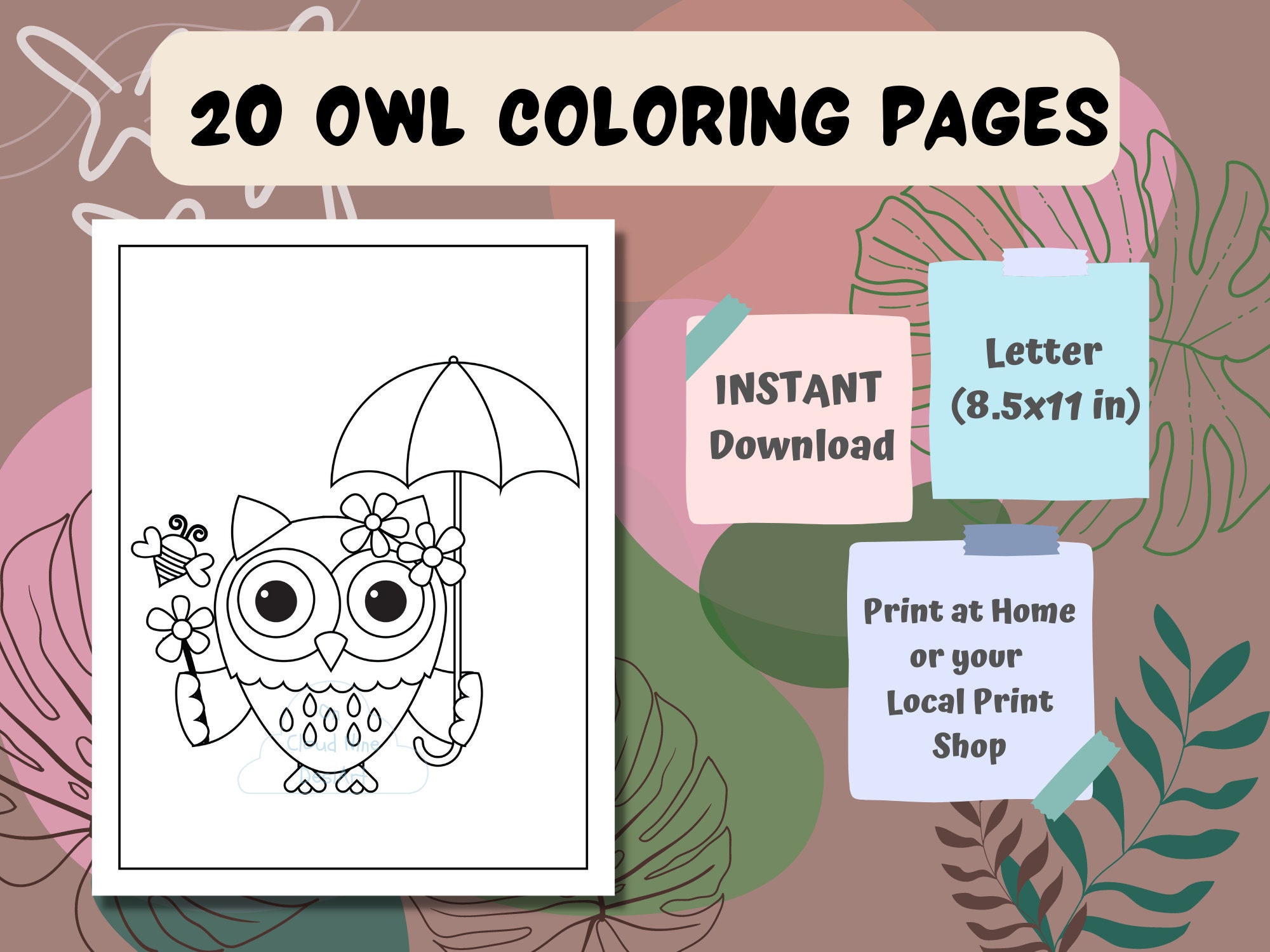 Kids Coloring Pages Owl, 20 Owl Printable Coloring Sheets, Owl Coloring ...