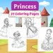 Princess Coloring Pages, Princess Coloring Book for Girls, Princess ...