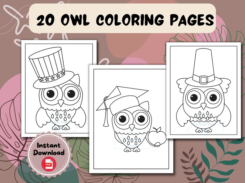 Kids Coloring Pages Owl, 20 Owl Printable Coloring Sheets, Owl Coloring ...