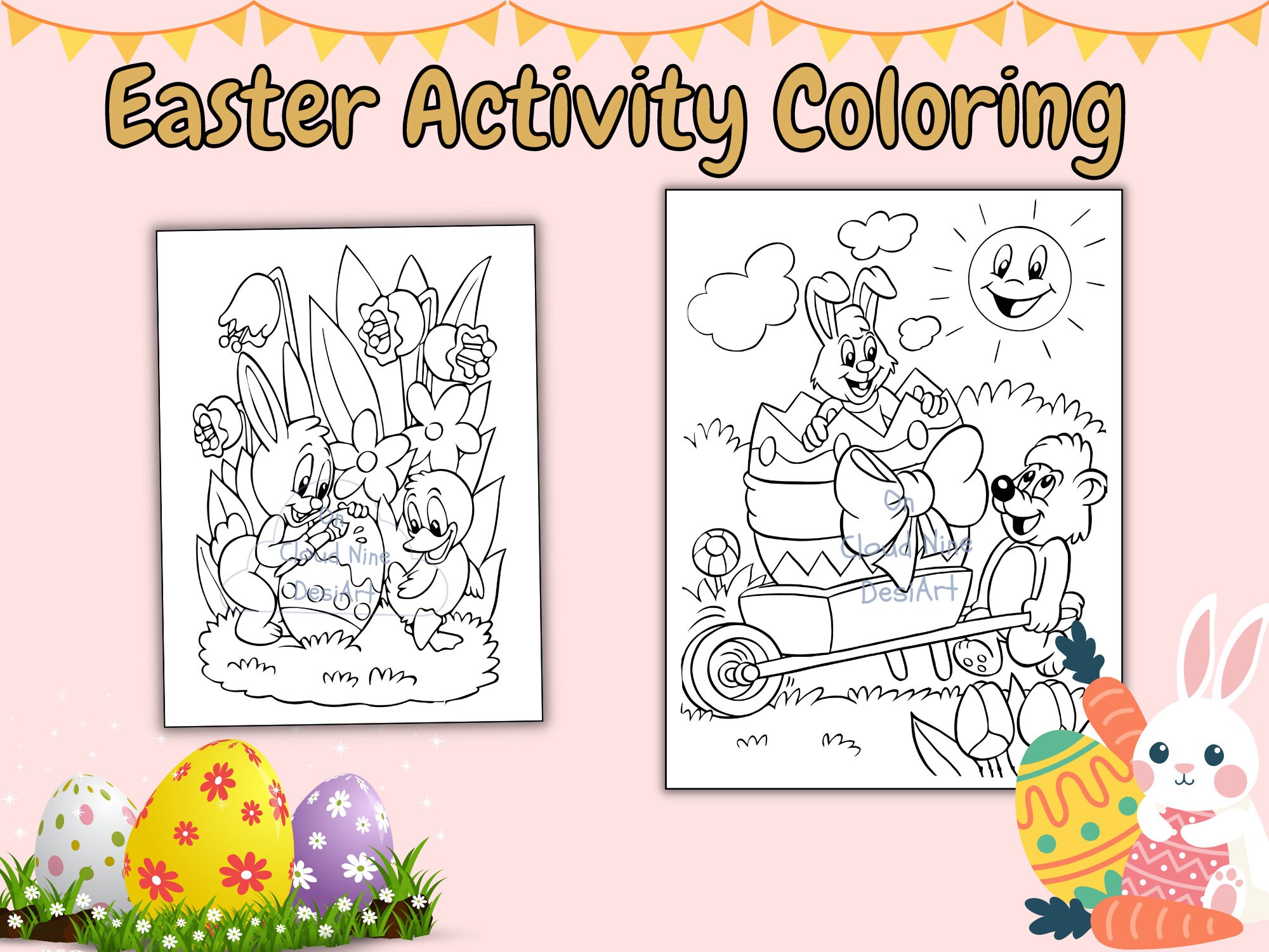 Easter Printable Coloring Pages for Kids Boys Girls Easter - Etsy