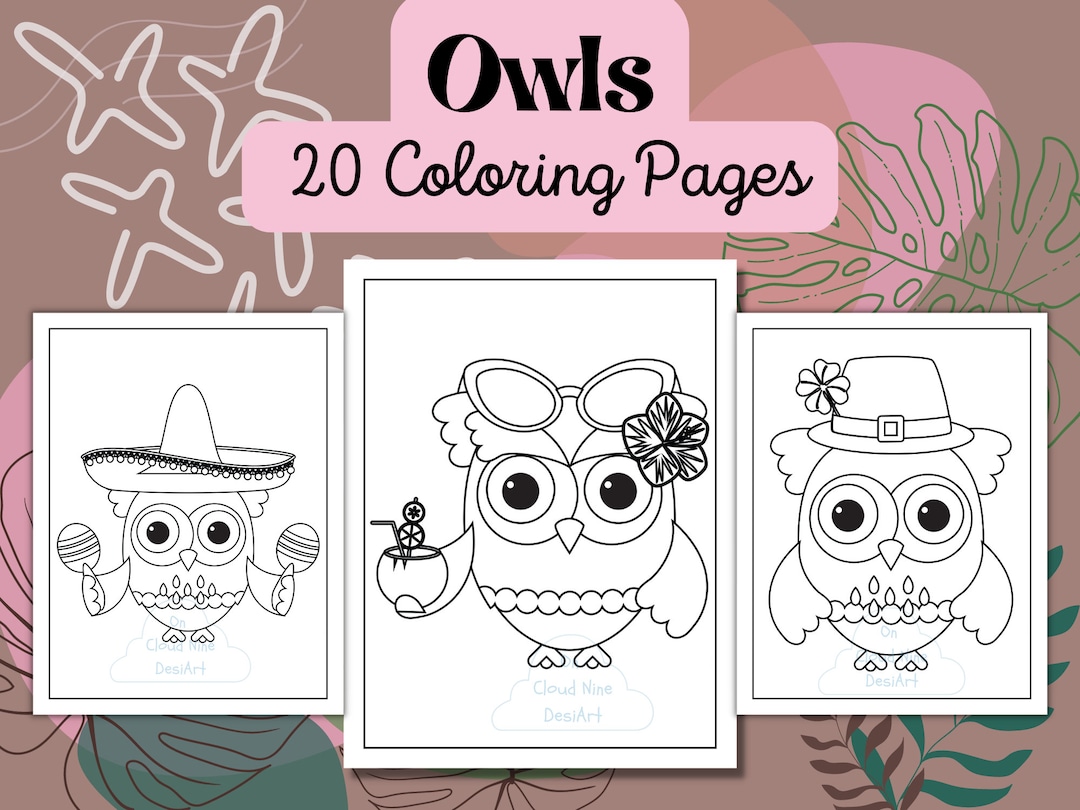 Kids Coloring Pages Owl, 20 Owl Printable Coloring Sheets, Owl Coloring ...