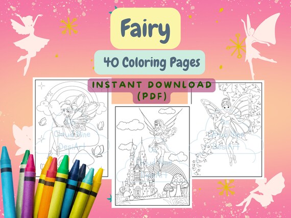 Fairy Coloring Pages Fairy Coloring Book for Girls Magical | Etsy