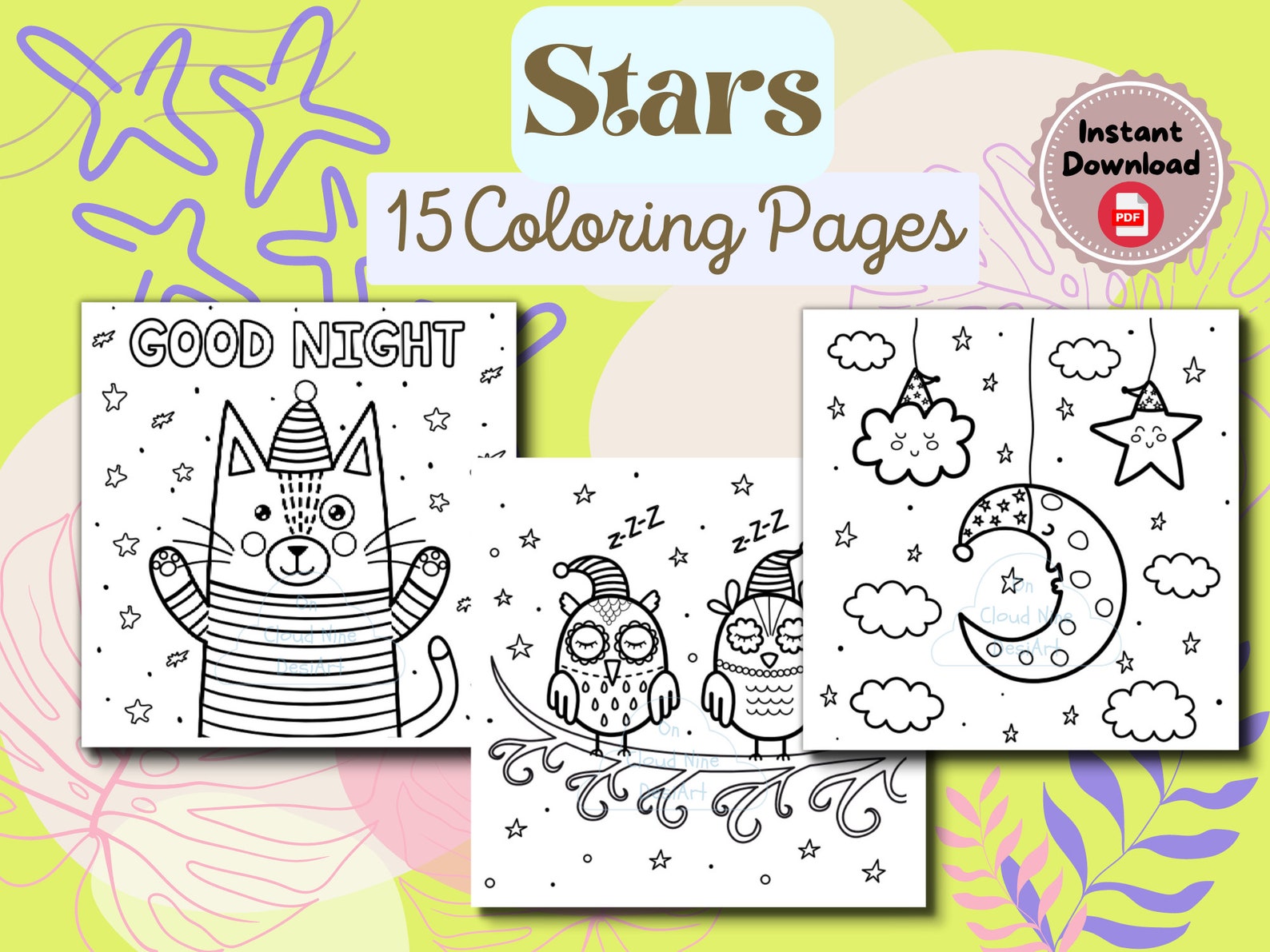 Stars Coloring Pages, Cute Stars Coloring Book, Star Coloring Sheets ...