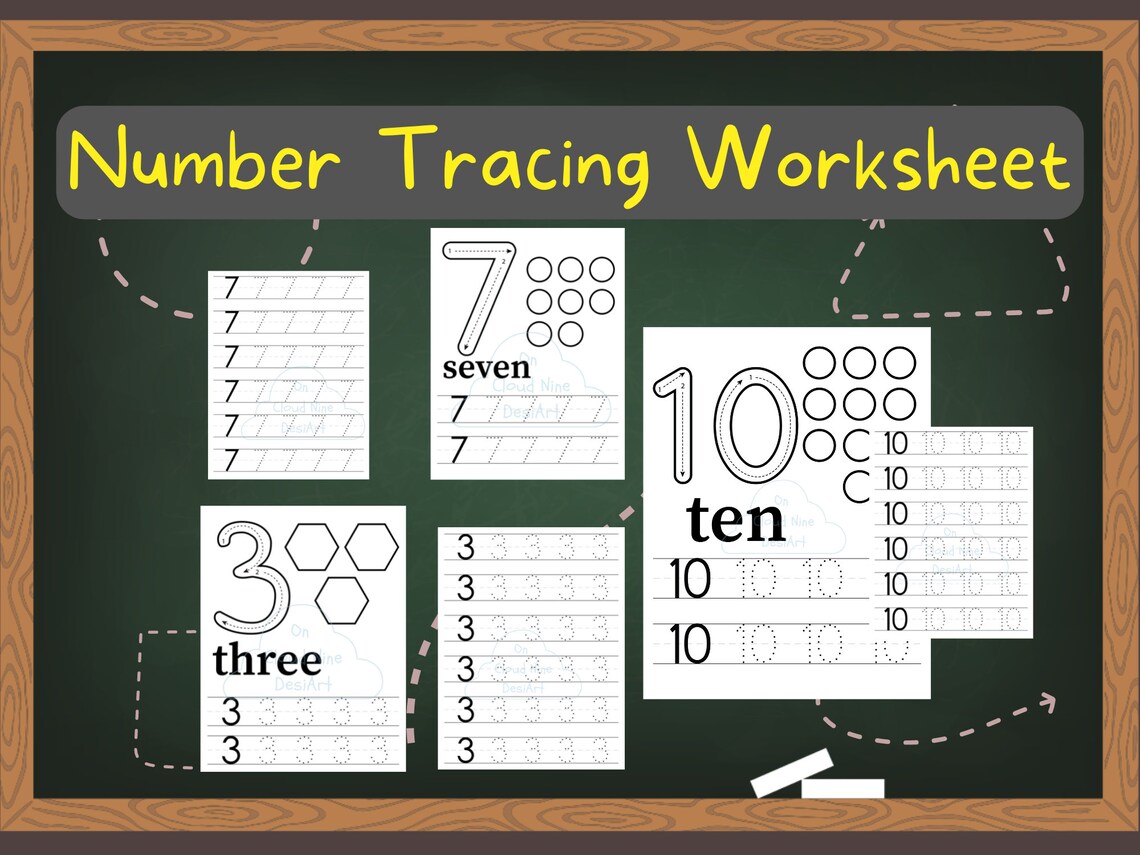 Number Tracing Worksheet Printable, Math Number Homeschool Printable ...