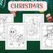 Christmas Coloring Pages for Kids, Winter Coloring Book, Santa, Snowman ...