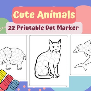 Animals Dot Marker Pages for Kids, Dot to Dot Coloring Pages, Do a Dot ...