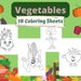Vegetable Coloring Pages, Vegetable Coloring Book for Kids, Veggie ...