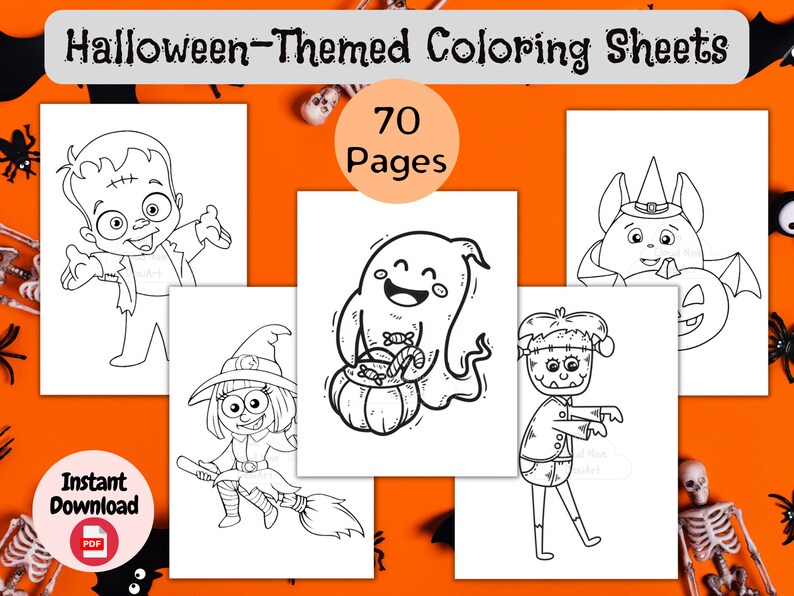 Halloween Coloring Pages, Spooky Coloring for Kids, Halloween ...