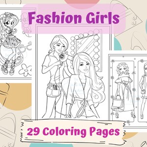 Fashion Girls Coloring Sheets, Fashion Girl Coloring Book for Kids ...