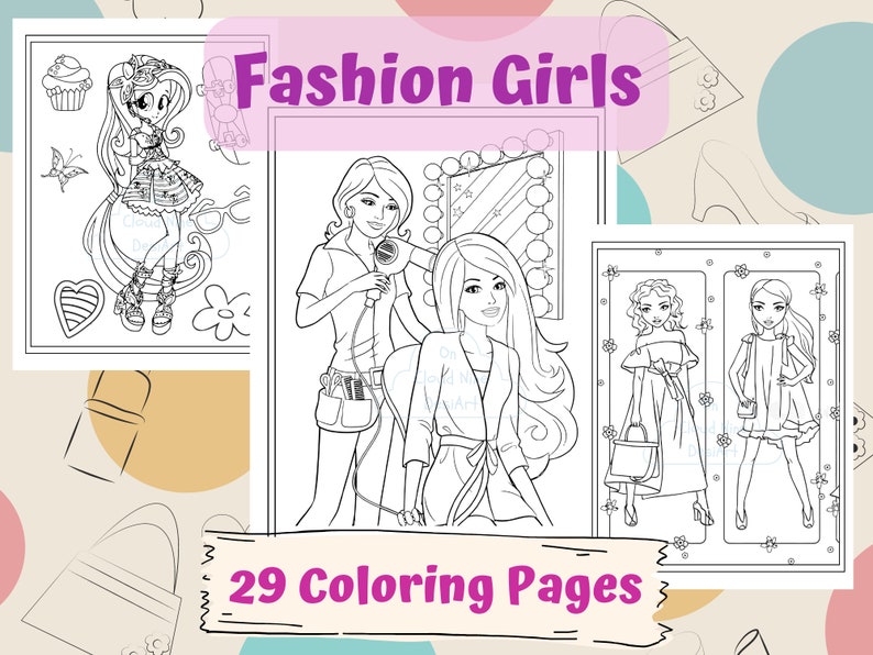 Fashion Girls Coloring Sheets, Fashion Girl Coloring Book for Kids ...