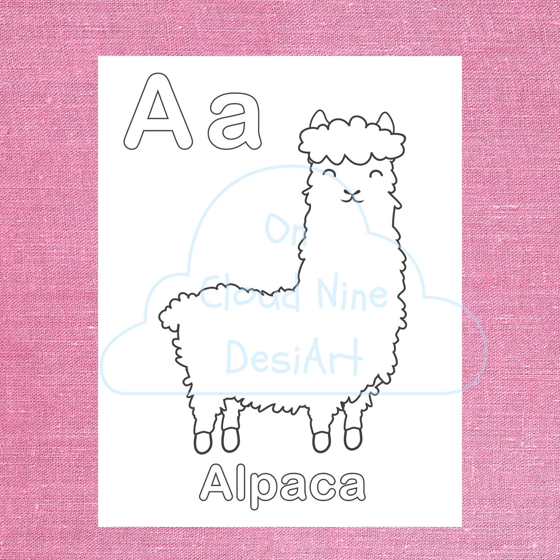 ABC Coloring Pages, Alphabet Animals Coloring Book, Printable Coloring ...