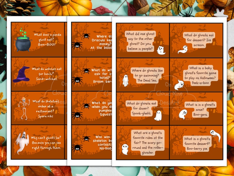 Halloween Lunchbox Notes for Kids, Printable Halloween Lunchbox Jokes ...