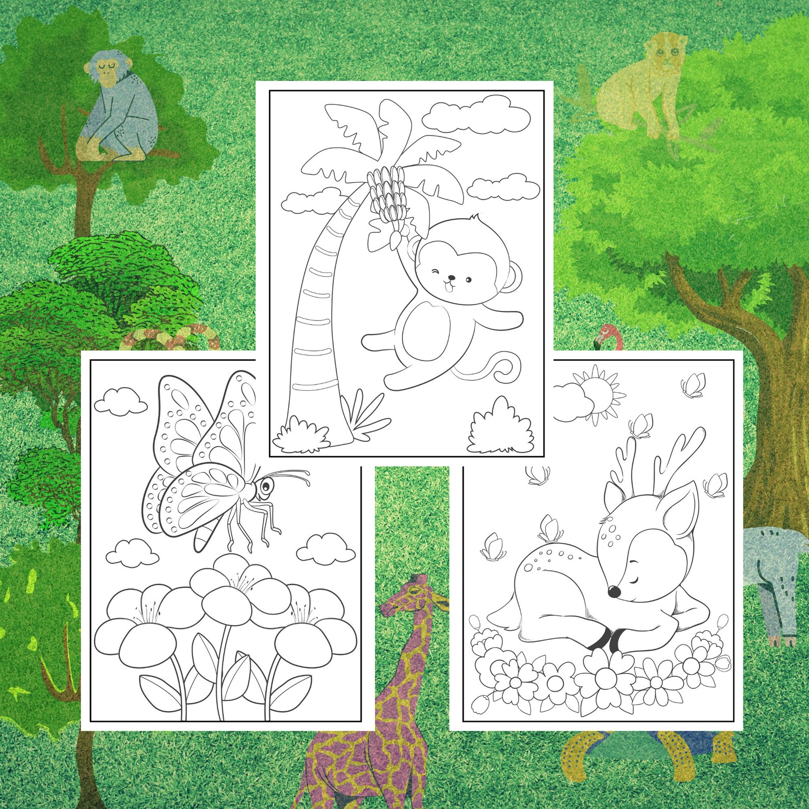 Animals Coloring Pages, Animal Coloring Book for Kids, Printable ...