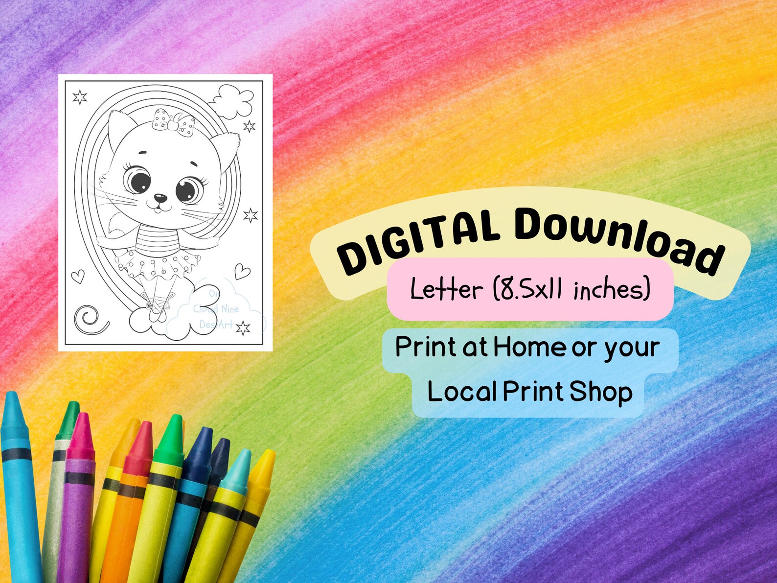 Kitten Coloring Pages, Cute Kitten Coloring Book, Printable Activity ...