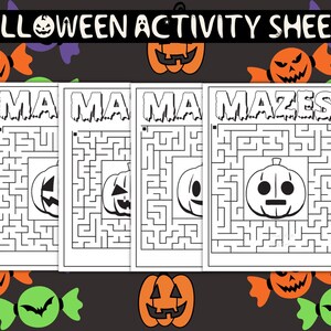 Halloween Activity Book Bundle, Printable Halloween Games for Kids ...
