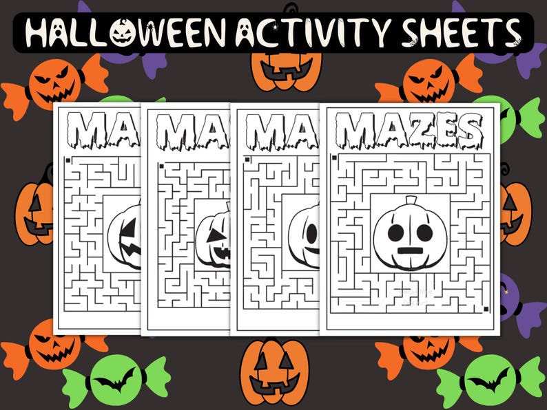 Halloween Activity Book Bundle, Printable Halloween Games for Kids ...