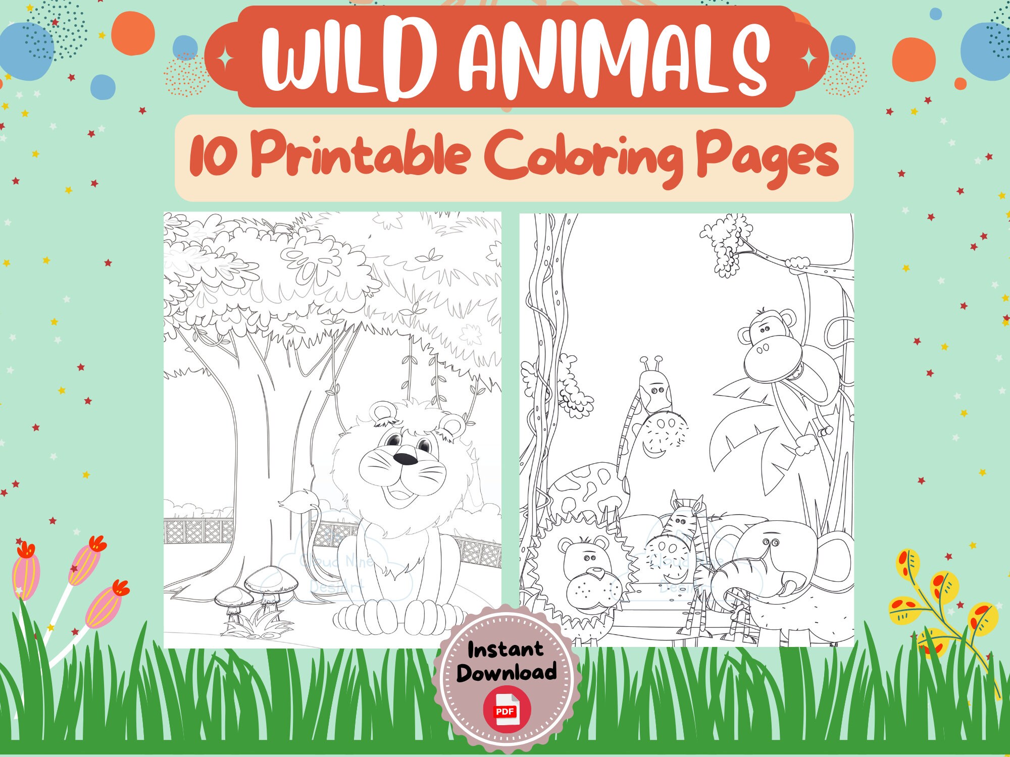 Grassland Animals Coloring Pages