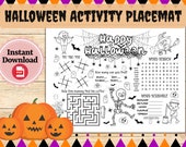 Halloween Placemat Kids Halloween Placemat Printable - Etsy
