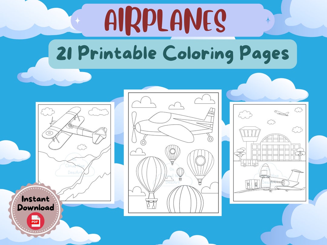 Airplanes Coloring Pages, Airplanes Coloring Book for Kids, Planes ...