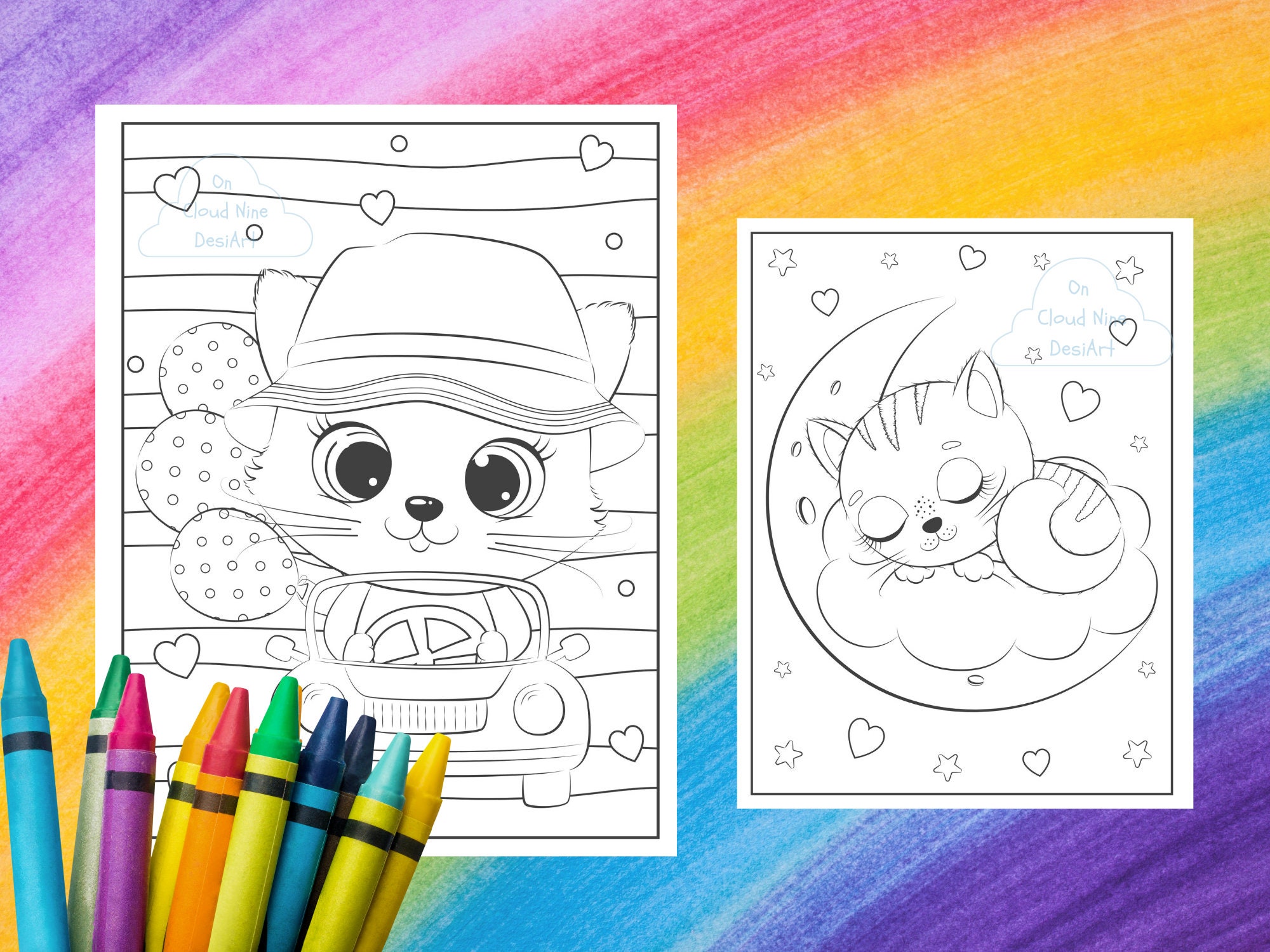 Kitten Coloring Pages, Cute Kitten Coloring Book, Printable Activity ...