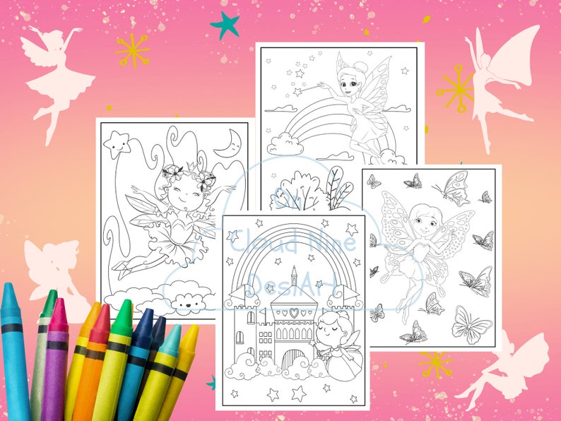 Fairy Coloring Pages, Fairy Coloring Book for Girls, Magical Fairy ...