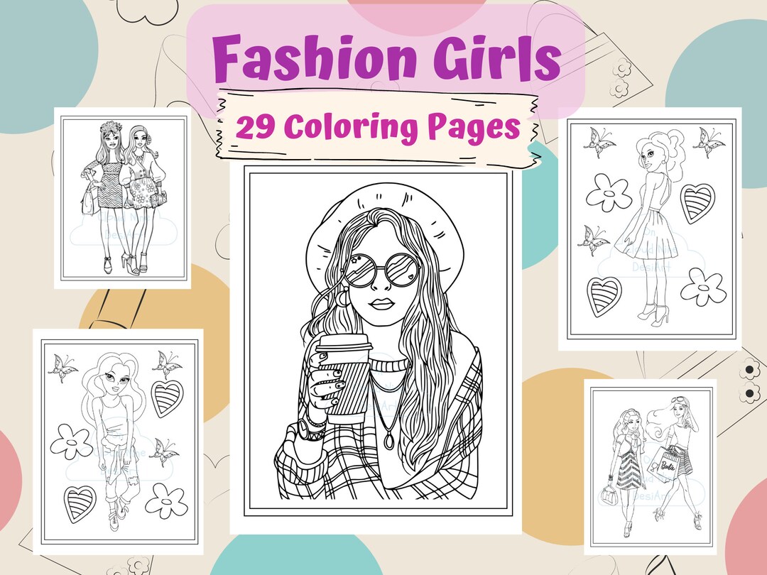 Fashion Girls Coloring Sheets, Fashion Girl Coloring Book for Kids ...