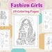 Fashion Girls Coloring Sheets, Fashion Girl Coloring Book for Kids ...
