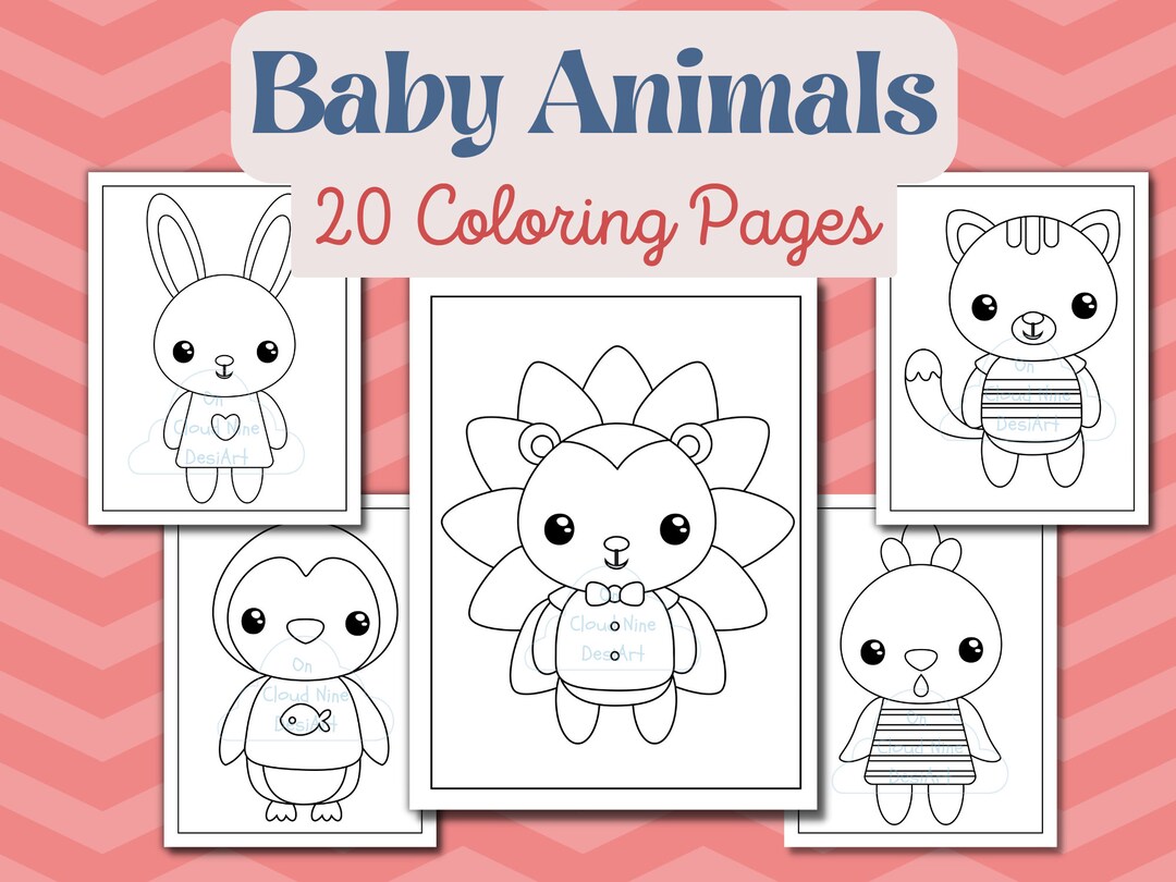 Baby Animal Coloring Pages, Safari Coloring Book, Jungle Animal ...