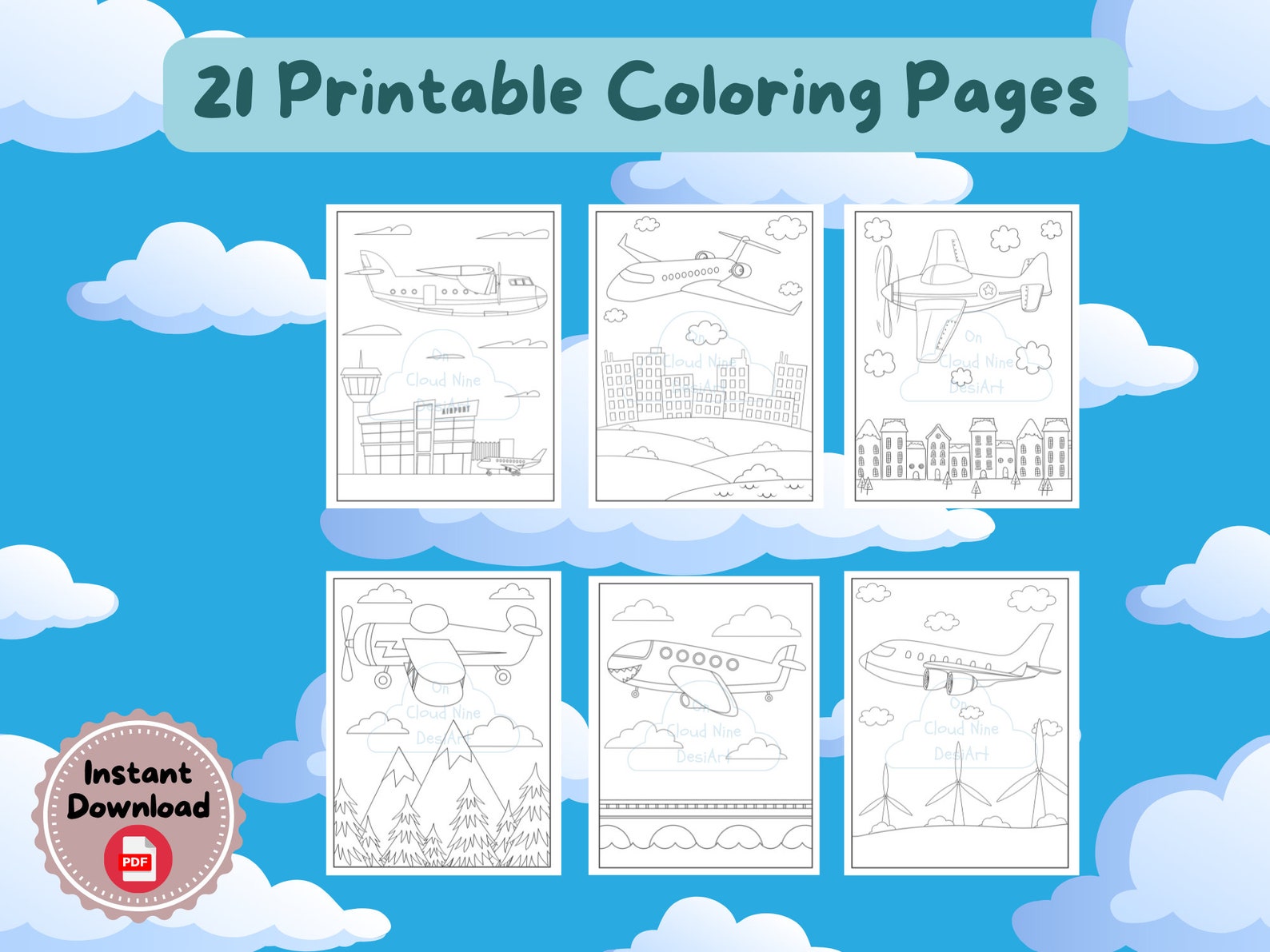 Airplanes Coloring Pages, Airplanes Coloring Book for Kids, Planes ...