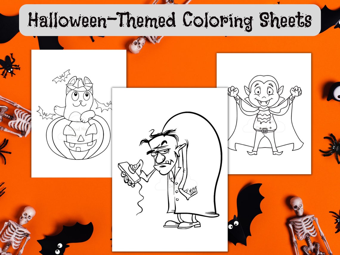 Halloween Coloring Pages, Spooky Coloring for Kids, Halloween ...
