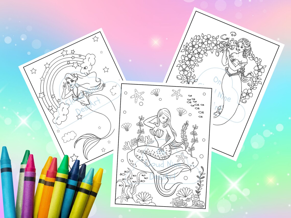 Mermaid Coloring Pages, Mermaid Coloring Book, Mermaid Printable ...
