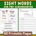 80 Printable Dolch Sight Words for Pre-kindergarten, Pre-primer Sight ...