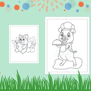 Pig Coloring Pages, Pigs Coloring Book for Kids, Pig Printable Activity ...