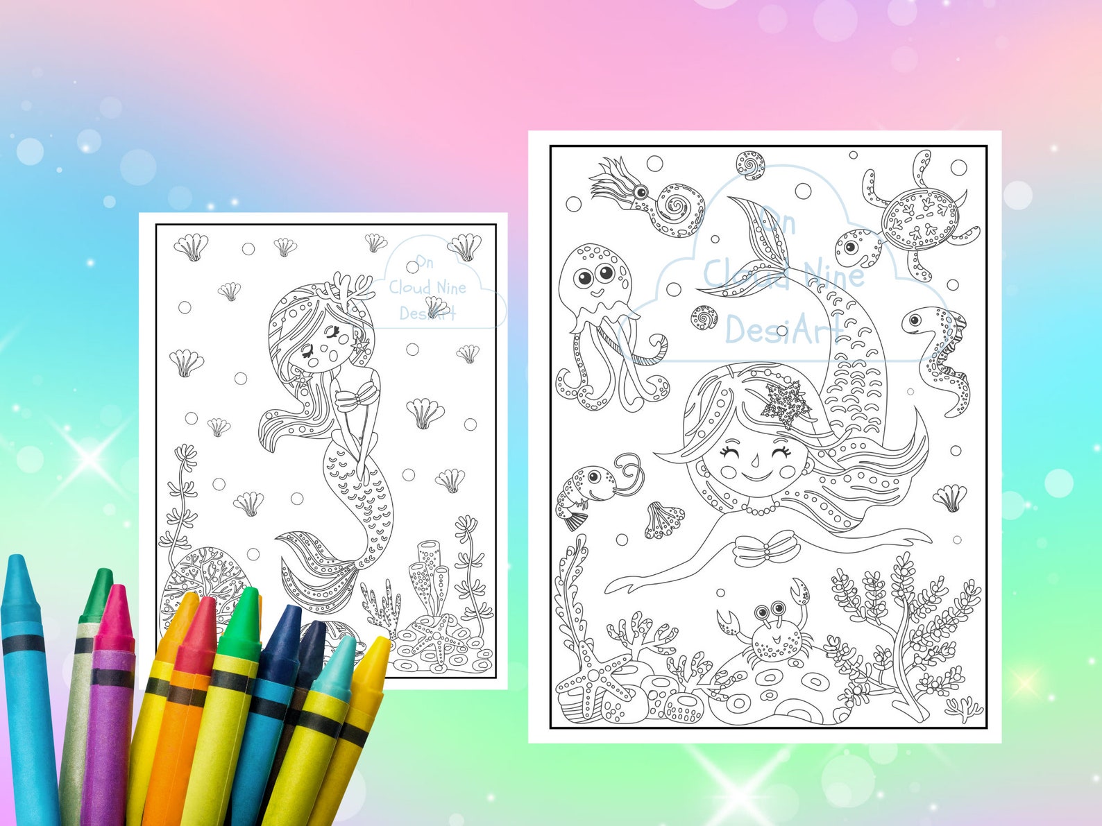Mermaid Coloring Pages, Mermaid Coloring Book, Mermaid Printable ...