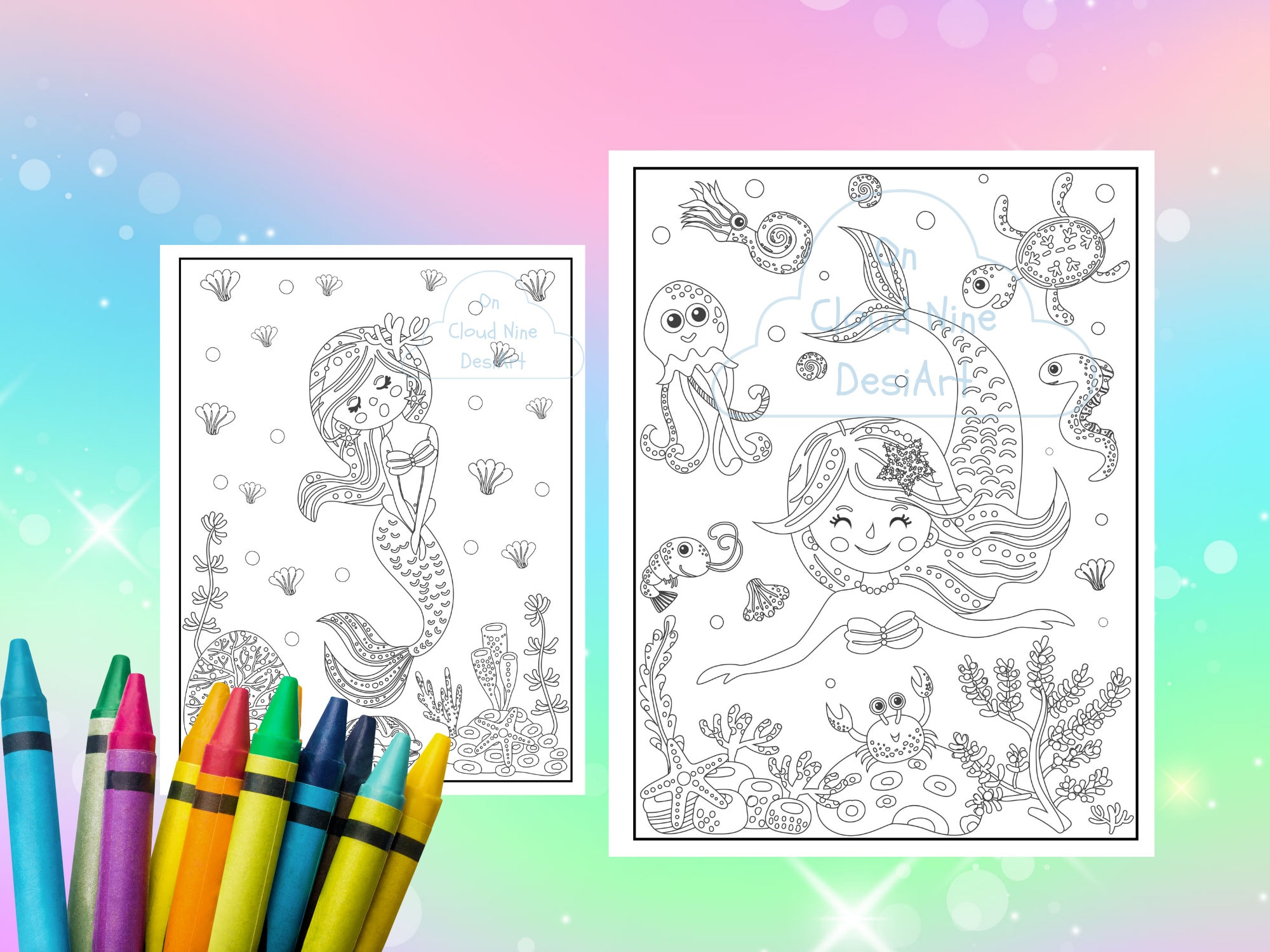 Mermaid Coloring Pages, Mermaid Coloring Book, Mermaid Printable ...
